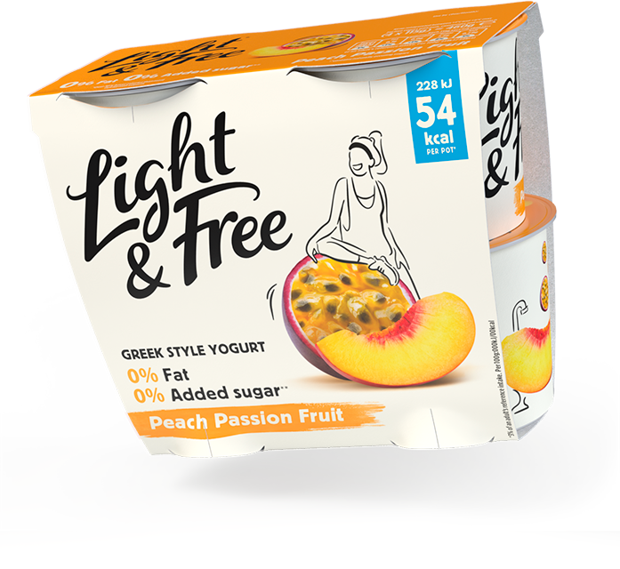 Peach And Passionfruit Greek Style Light Yogurt Light And Free